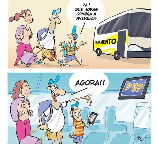 Charges dão tom divertido ao uso do fretamento - Diario do Turismo - O ...